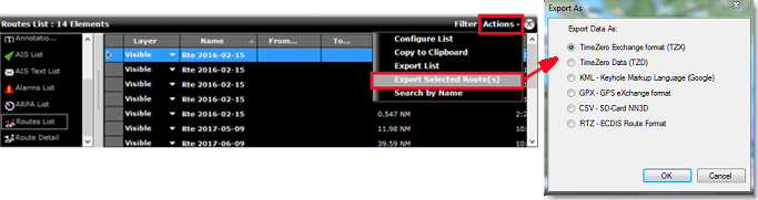 Importing & Exporting Route